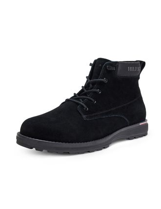 Tommy Hilfiger Herren Boots Corporate Outdoor Suede Boot aus Leder, Schwarz (Black), 43