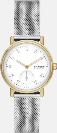 Skagen Kuppel Lille - Montre en acier inoxydable avec mouvement à 2 aiguilles et cadran secondes - Argenté/doré