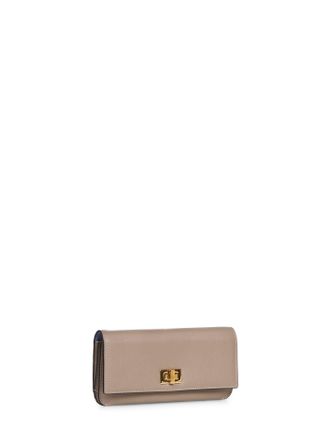 Fendi Womens Wallet Way Continental Calf Leather Mud & Purses