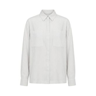 PESERICO Chemisier asym&eacute;trique en viscose - Femme - Blouses et Chemises - Blanc - Taille: 40 FR