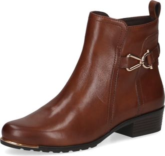 Caprice Caprice Damen Stiefeletten aus Leder Kleiner Absatz, Braun (Cognac Nappa), 38.5 EU