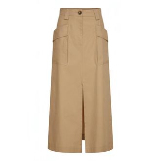 Emma & Gaia Midi Baumwoll-Cargorock - - Skirts - Damen - Beige - 2XS
