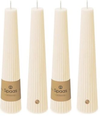 Spaas Gerippte Kerze 25h, elfenbeinfarben (Packung mit 2)