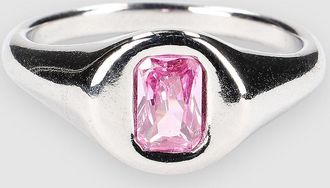 Blue Tomato Pink Stone Signet Ring Schmuck silver stainless steel