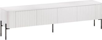 Dmora Brembana TV-St&auml;nder, Wohnzimmer-Sideboard mit vier Fl&uuml;gelt&uuml;ren, vom Boden abgehoben, 190x40 h50 cm, wei&szlig;