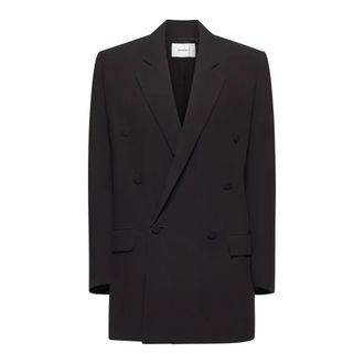Saint Laurent Braune Seiden-Doppelreiher-Jacke - - Jackets - Damen - Braun - S