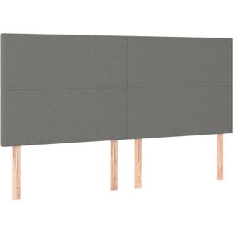 vidaXL Led Kopfteil Dunkelgrau 200x5x118/128 cm Stoff Vidaxl