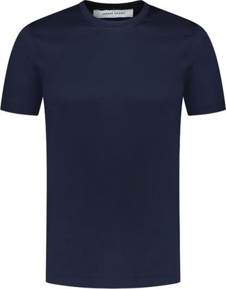 Gran Sasso Homme, Tops, Bleu, Taille: L T-Shirt en Coton &agrave; Manches Courtes