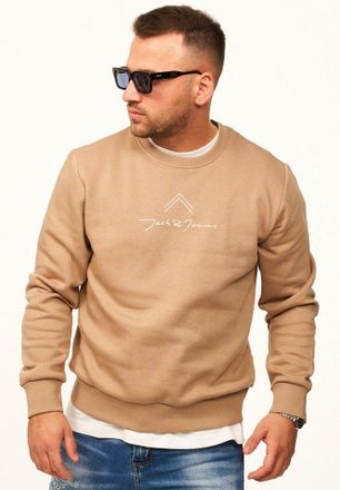 Jack & Jones Sweatshirt Pullover - Rundhalspullover mit Crew-Neck im Regular Fit f&uuml;r Herren M&auml;nner Sweatpullover mit Print aus Baumwollmischung