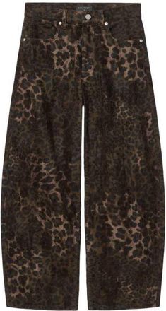 AllSaints Sadie - Jean barrel - Marron l&eacute;opard
