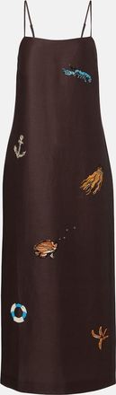 Alemais Al&eacute;mais Verziertes Maxikleid aus einem Leinengemisch