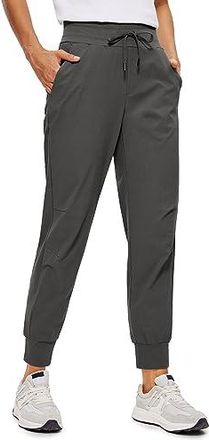 CRZ YOGA Femme Pantalon Jogging Taille Haute à Cordon de Serrage Pantalon de Survêtement Randonnée Quotidien avec Poches Vert Montagne 44