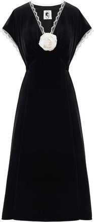 Sleeper The Genus rose midi dress - Schwarz