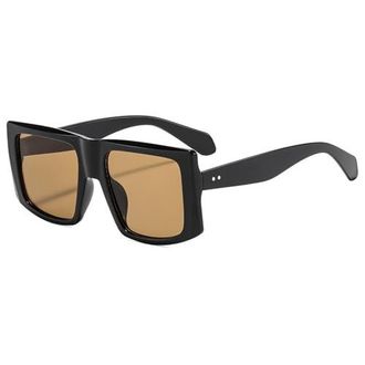 Generic Lunettes De Soleil Carr&eacute;es Tendance &Agrave; Grande Monture For Hommes Et Femmes, Id&eacute;ales For Les Vacances En Plein Air(Brown)