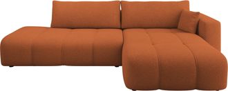 Mirjan24 Ecksofa mit Bettkasten Furyn O, Eckcouch Couch mit Schlaffunktion, Wohnlandschaft, Bettfunktion, Design L-Form Sofa, Stoff Plüsch (Velo 627, Seite: Re