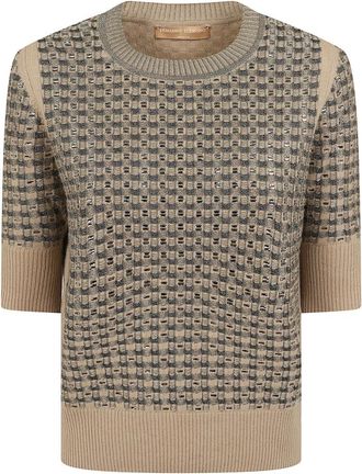 Ermanno Scervino Femme, Pulls, Beige, Taille: 40 FR Pulls &agrave; col rond