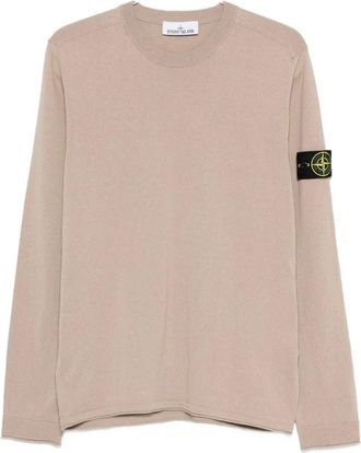 Stone Island Homme, Pulls, Beige, Taille: 2XL Pull Ras du Cou C&ocirc;tel&eacute;