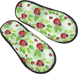 Generic &eacute;l&eacute;gant Hiver Pantoufles Hommes Ladybug Feuilles Chausson Maison Antid&eacute;rapant Chaussons Femme pour Adulte Ext&eacute;rieur Hiver L