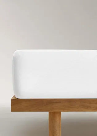 Mango Drap-housse enfant percale garment-washed Lit 90 cm blanc - Home - Lit 90 cm - MANGO HOME