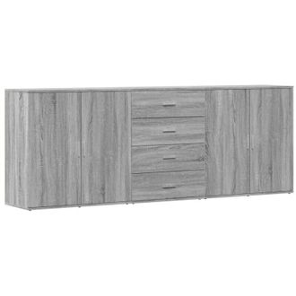 vidaXL Vidaxl - Buffets 3 pcs Sonoma gris Bois ding&eacute;nierie