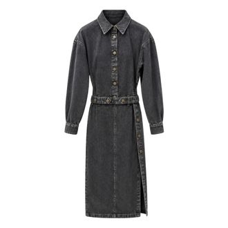 Akep Langes Jeans-Hemdblusenkleid - - Dresses - Damen - Grau - XS