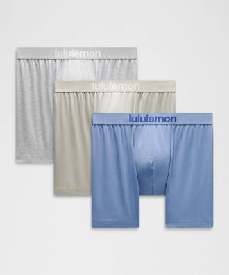 lululemon Boxer Always in Motion Lot de 3 pour Hommes - 13 cm - Bleu - Taille 2XL