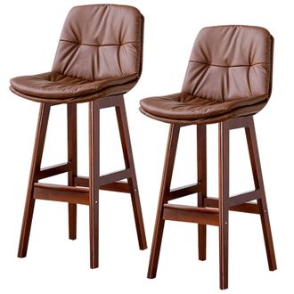 Generic 24/28 Zoll hohe Barhocker, Esszimmerst&uuml;hle mit R&uuml;ckenlehne aus Kunstleder f&uuml;r K&uuml;cheninsel, Kneipe