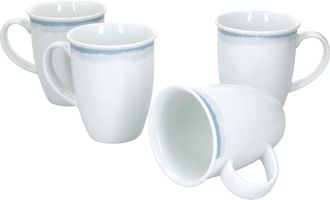 Ritzenhoff & Breker Nordic Maren Kaffeebecher 4-er Set Weiß I Tee- & Kaffee-Tasse 250 ml I Porzellan-Becher mit Henkel I hochwertiges Marken-Porzellan mikrowellengeeignet