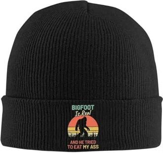 Generic Chapeau dHomme, 2025 Nouveau Bigfoot est r&eacute;el et il a essay&eacute; de Manger Mon Chapeau de Cul Tuques dHiver Bonnets Sasquatch Chauds Cadeau Unisex Acrique