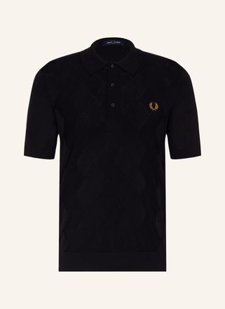 Fred Perry Strick-Poloshirt schwarz