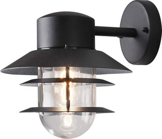 Konstsmide Modena 7310-750 Wandleuchte / B: 22cm T: 26cm H: 24cm / 1x60W / IP44 / lackiertes Aluminium / matt-schwarz