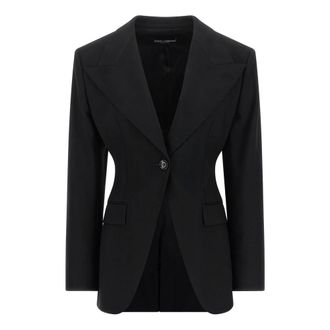 Dolce & Gabbana Blazer en Laine Vierge - Femme - Vestes - Noir - Taille: 42 FR