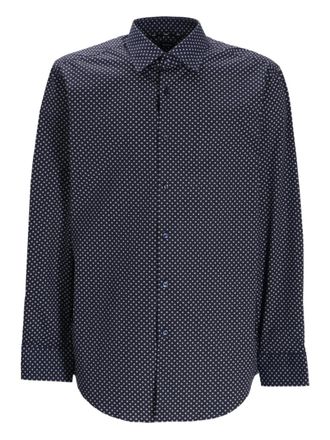 BOSS chemise en soie &agrave; pois - Noir