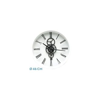 Fabrilamp Fabrilamp - duque Wanduhr wei&szlig;schwarzschwarz 46x46x7 cm Zahnr&auml;der mit Uhrwerk