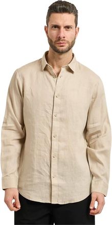 A|X Armani Exchange Homme, Chemises, Beige, Taille: 2XL Chemise en lin coupe classique