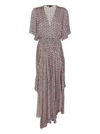 Maje Midikleid mit Artistic-Print - Rosa