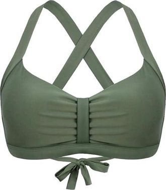 Generic Haut de Bikini pour Femme - Haut de Bikini Push-up pour Femme Knotted Bandeau Haut Athlétique Séchage Rapide Haut avec Armatures Rembourrage Amovible 