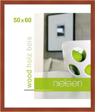 Nielsen Design Bilderrahmen, 50 x 60 cm, Holz, Kirsche, Posterrahmen zum Aufhängen im Hoch- & Querformat, Echtglas, Essential