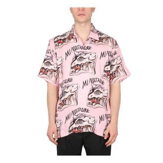 Endless Joy Bowling Shirt SS Printed - - Shirts - Herren - Rosa - M