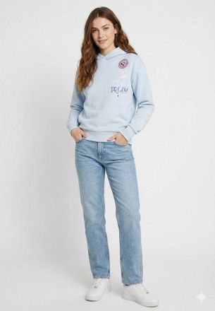 Eight2Nine Hoodie Handschriftliches Zitat & Bl&uuml;tenstickerei Design (1-tlg) D10600BA02835A_Sweat