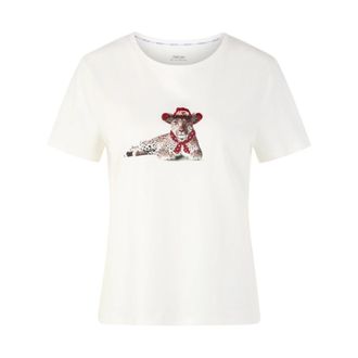 Marc Cain T-Shirt mit Leoparden-Motiv - - Tops - Damen - Wei&szlig; - M