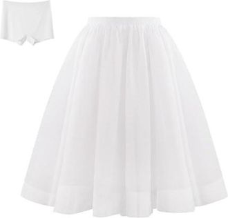 Generic Jupe Midi en Tulle pour Femme Printemps &Eacute;t&eacute;, Jupe Ample Et Fluide Style F&eacute;&eacute;rique avec Taille Haute &Eacute;lastique, Jupe Grande Taille pour Usage Quotidien,