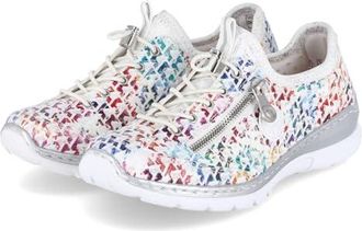 Rieker Femme Schnürer Mocassin, Multi Blanc argenté, 37 EU