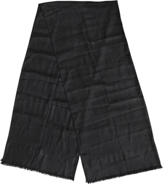 Dolce & Gabbana Mens Dark Gray Cashmere Fringes Neck Warmer Scarf
