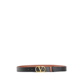 Valentino Garavani Vlogo Signature Wendbarer Gl&auml;nzender Kalbsleder-G&uuml;rtel 30 Mm - - Accessories - Herren - Schwarzk - 95 CM