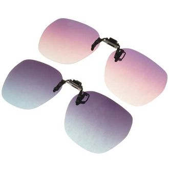 BESPORTBLE Lot de 2 Lunettes de Soleil &agrave; Clip Polaris&eacute;es Gris Bleu et Rose P&acirc;le L&eacute;g&egrave;res et Anti-&Eacute;blouissement pour Conduite et Activit&eacute;s Plein Air Protections Oc