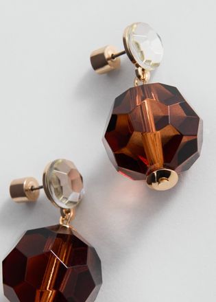 Mango Boucles doreilles boules combin&eacute;es marron - Femme - Taille unique - MANGO