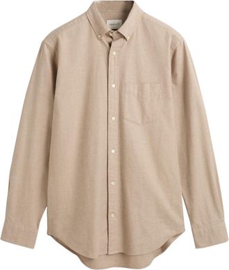 GANT Herren REG Flannel Melange Shirt Hemd, Dry Sand, M
