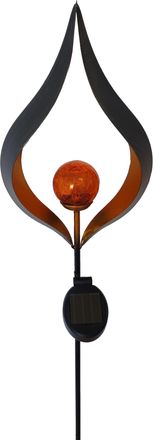 Meinposten Solarleuchte SKY Solar Solarlampe schwarz Metall Höhe 90 cm (Flamme)