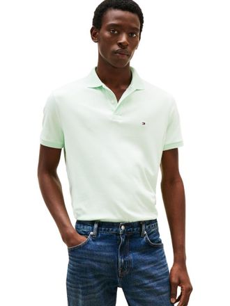 Tommy Hilfiger Herren Kurzarm Casual Poloshirts in Regular Fit mit Liquid Cotton, Opalgr&uuml;n, Mittel